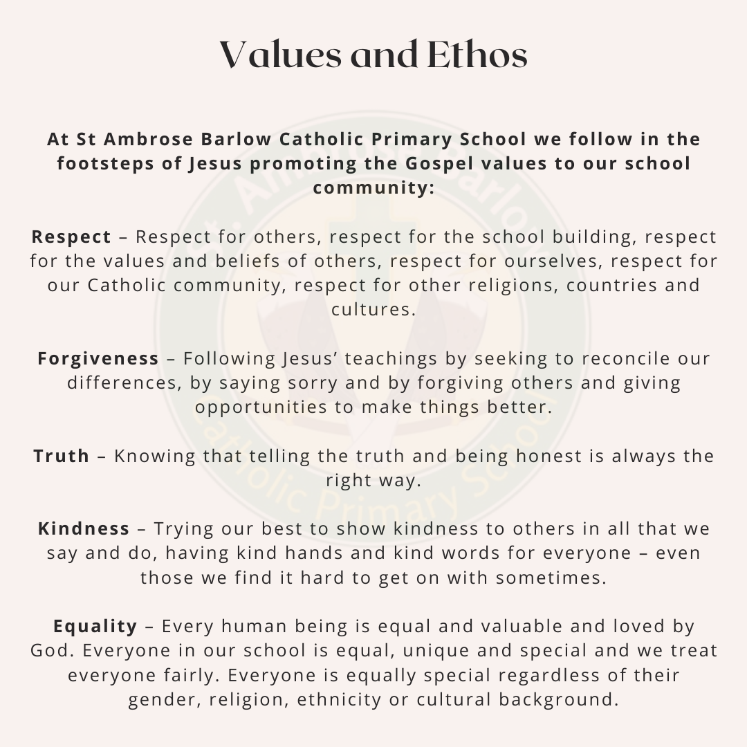 Values and Ethos Statement - St Ambrose Barlow Catholic Primary School